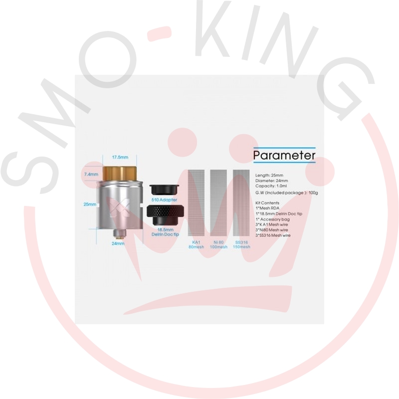 Vandy Vape Mesh Rda Atomizer Regenerable With Pin Bf 24mm Silver