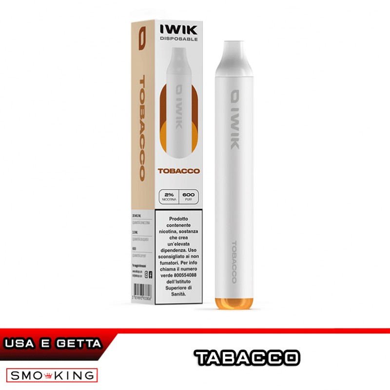 IWIK Tobacco 400mAh Sigaretta Usa e Getta 600 Puff | Smo-KingShop