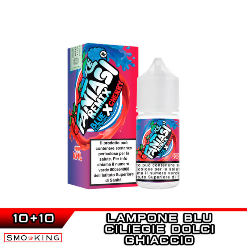 BLUE RASPBERRY X CHERRY FANTASI REMIX Mini Shot 10+10 ml Vape Juice