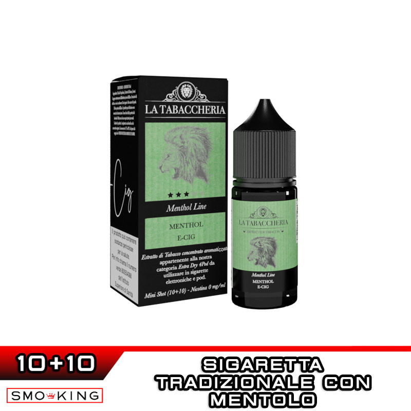 MENTHOL E-CIG Extra Dry 4Pod MENTHOL LINE Mini Shot 10+10 ml La Tabaccheria