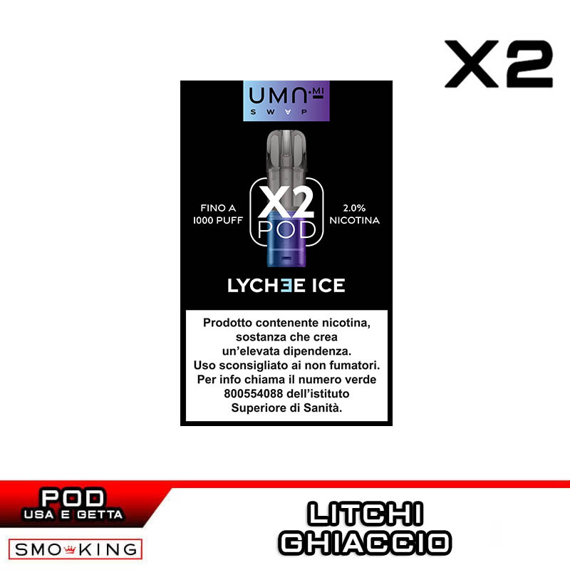 UMA.mi LYCHEE ICE Pod Precaricate 2ml - 2pz | Smo-king