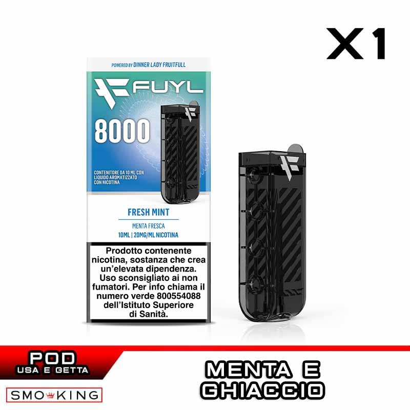 FUYL 8000 Kit FRESH MINT 8000 Puffs | Dinner Lady 650mAh